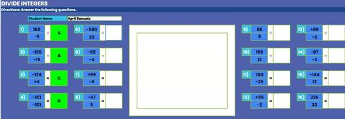 Dividing Integers Digital Google Sheetsᵀᴹ and Print Activity | TPT