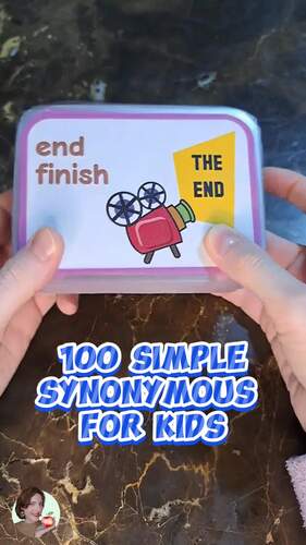 100 Simple Synonyms Printable Flashcards for Kids by Miss Nastia's ...