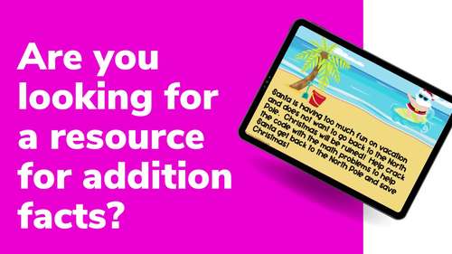 Help Santa Escape Add and Subtract Unknown Addend Digital Boom Task Cards