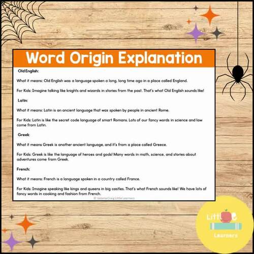 Word of the day Vocabulary slides Halloween themed | TPT