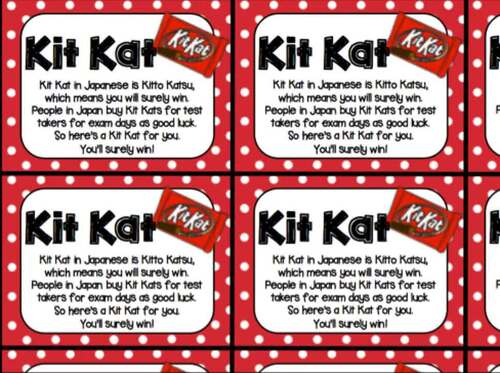 All Chocolate Bag Testing Motivation Treat Tag Bundle- KitKat, M&Ms ...
