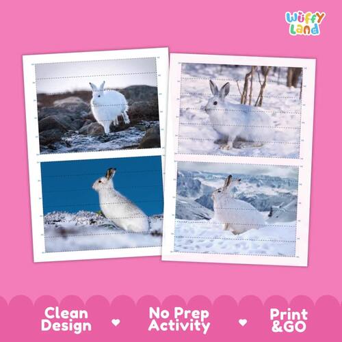 Arctic Hare Cut and Match Activity | Winter Animals Fine Motor Center ...