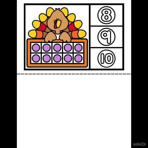 Thanksgiving Subitizing Count and Clip Cards | Numbers 0–10 | Kindergarten