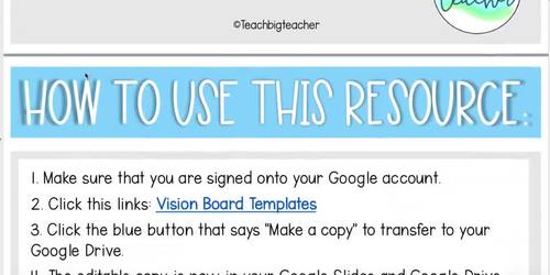 New Years Digital Vision Board Templates for Google Slides by Teach Big ...