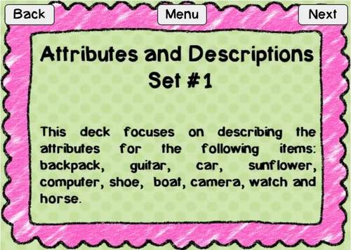 Attributes and Descriptions Boom Cards Deck #1 | TpT