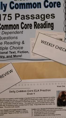 175 Grade 4 Daily Common Core Reading Passages: Use With IAR, SBAC ...