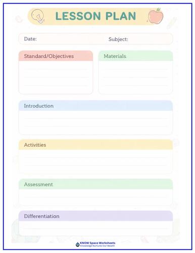 Lesson Plan Template + Observation Checklist for Teachers | Planner PDF