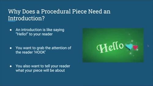 Procedural Writing Lesson 2 Writing An Introduction Instructional Video 