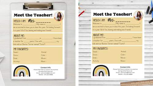 Meet the Teacher Letter Template | Meet the Teacher Editable Template