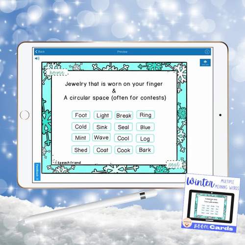 Winter Multiple Meaning Words Boom Cards by Speech Friend | TPT