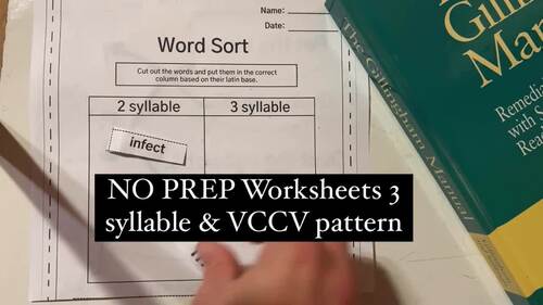 3 Syllable Words Differentiated Phonics Worksheets and Decodable Passage
