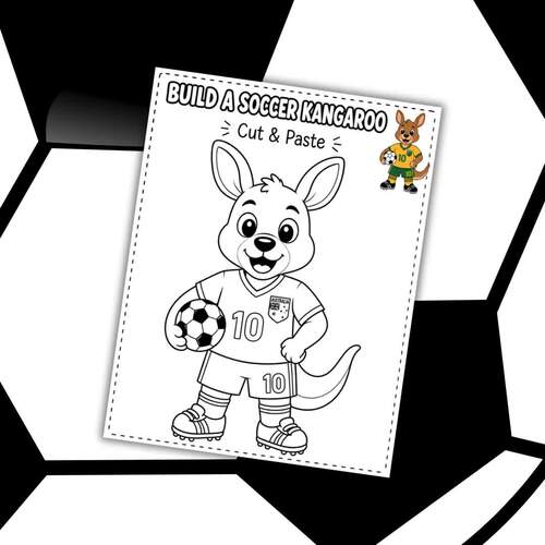 Soccer Kangaroo Craft Activity |Australia Soccer Mascot Cut&Paste Craft ...