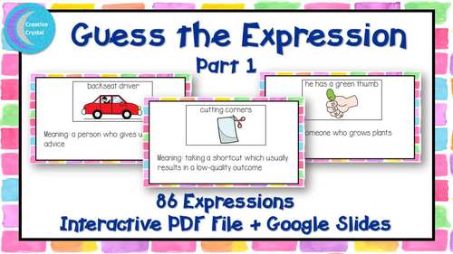 English Expressions Idioms Word Play 86 Slides PDF and Google slides ...