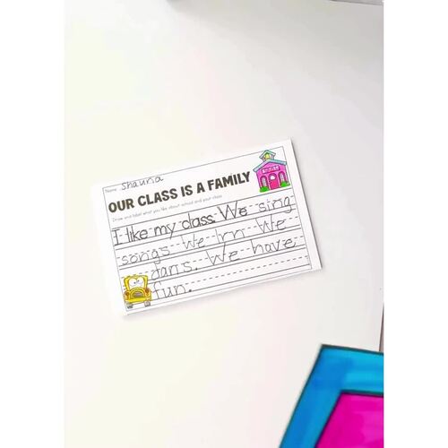 Our Class is a Family Writing and School Craft by I Love 1st Grade