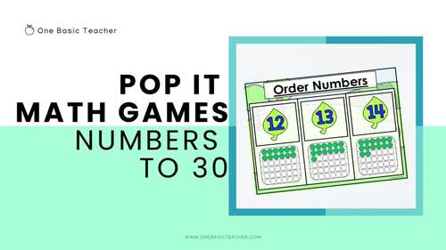 Pop-it Math Games Numbers to 30 by One Basic Teacher | TPT