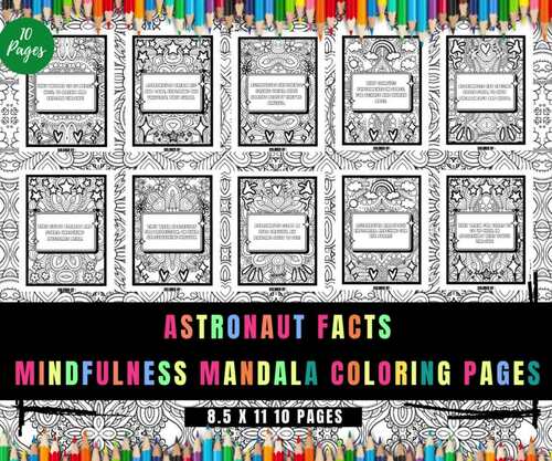Astronaut Craft Coloring, Facts Sayings Mindfulness Relaxing Coloring Pages