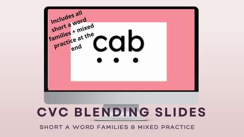 FREE CVC Blending Practice Slides - Short a Word Families & Mixed Practice