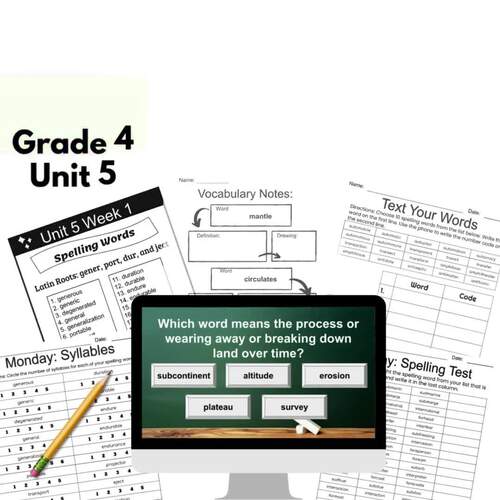 MyView Literacy 4th Grade Unit 5 Spelling & Vocabulary Special Ed