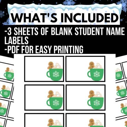Hot Cocoa Student Name Labels → EDITABLE / PRINTABLE Classroom Tags / Cards