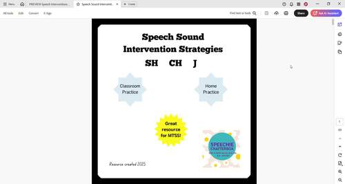 Speech Sound Interventions for Classroom and Home Practice: SH, CH, J