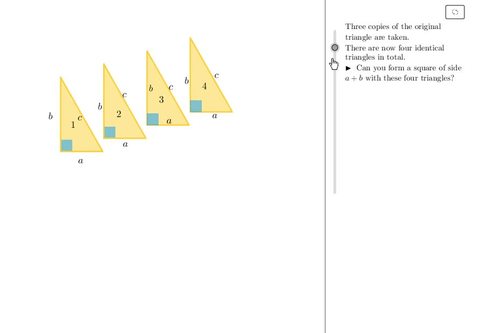 Proof of Pythagorean Theorem - Math - Interactive GeoGebra Applet