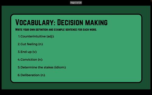 Making Decisions Lesson & Discussion (B2+) by Fluent Futures by Meghan