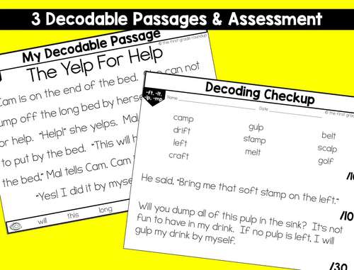 Ending Blends LT LP MP FT Decodable Readers and Passages | TpT