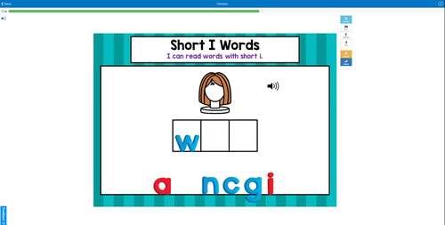 Short I Phonics Boom Cards CVC Words Digital Task Cards by First Thinkers