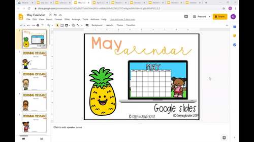 May Digital Calendar Time by KeepingKinder | TPT