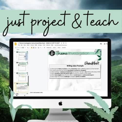 Lord of the Flies Novel Study Theme Analysis Activity and Worksheet