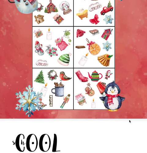 Christmas dobble/spot it/match it/seek it 57 easy to cut cards | TPT