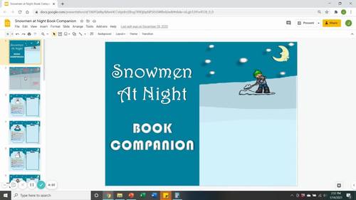 No Prep Google Slides™ | Snowmen at Night Book Companion | TpT