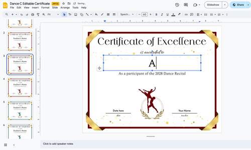 Editable Dance Concert Certificate Awards Templates by Creative ...