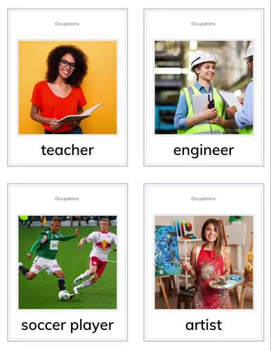 Occupation Vocabulary Flashcards for PreK-G3 by VMI Montessori Store