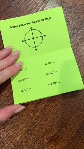 Special Angles in the Unit Circle Flipbook by 3rd and 14th | TPT