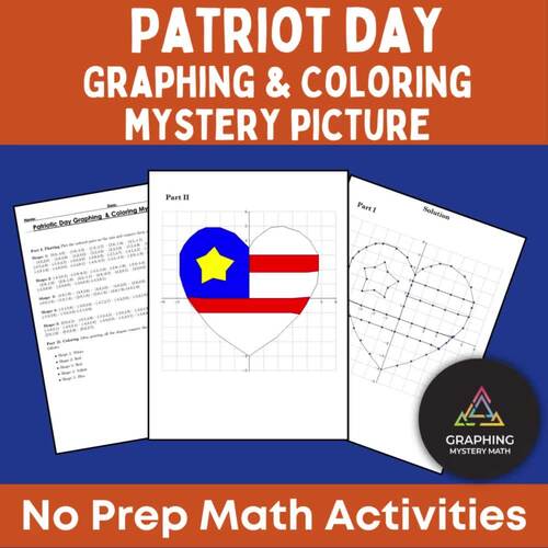 Veterans Day Graphing and Coloring Mystery Picture 4 Quadrants No Prep ...