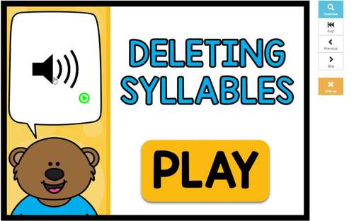 FINAL SYLLABLE DELETION BOOM CARDS ACTIVITY PHONOLOGICAL AWARENESS ...