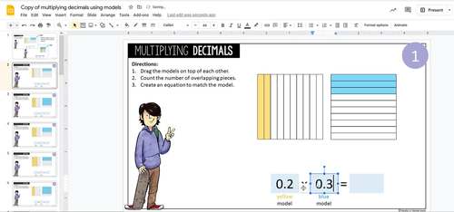 Multiplying Decimals Using Models Google Slides Activities by Hooty's ...