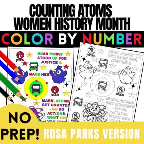 Counting Atoms Women History Color by Number|Chemistry Science Review ...