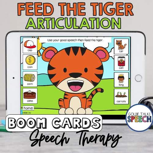 Feed the Tiger Articulation Boom Cards | Speech Therapy by GoldieTalks ...