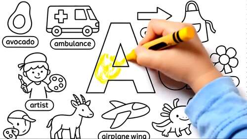 A–Z Alphabet Coloring Book for Kids — 26 Landscape Pages + 4 Father’s ...