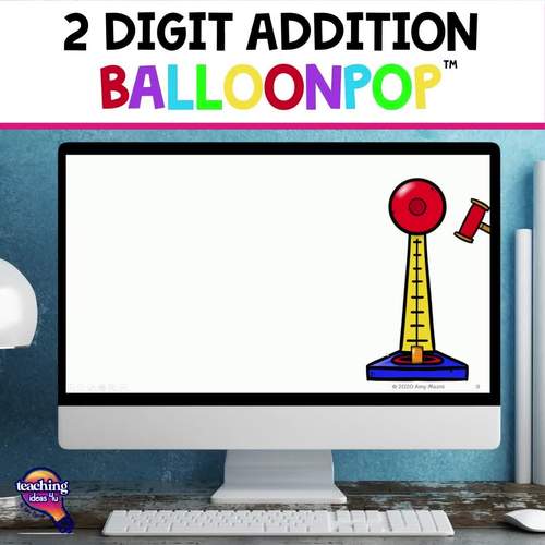 3rd Grade 2-Digit Addition Digital Math Review Games BalloonPop™