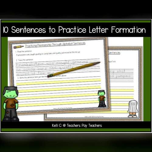 Handwriting Sentence Intervention Pages for Dysgraphia Halloween Edition