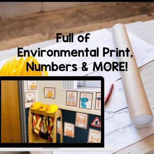 Construction Workshop Dramatic Play Center Printables, Labels, & Signs