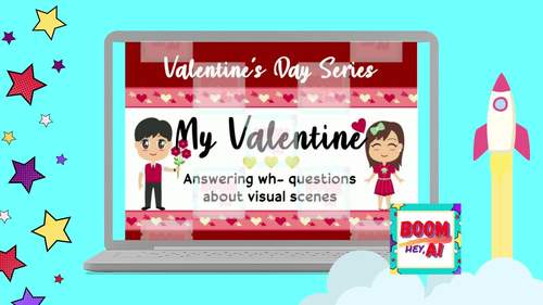 Valentines day BOOM CARDS Speech Therapy Answering Questions Describing ...