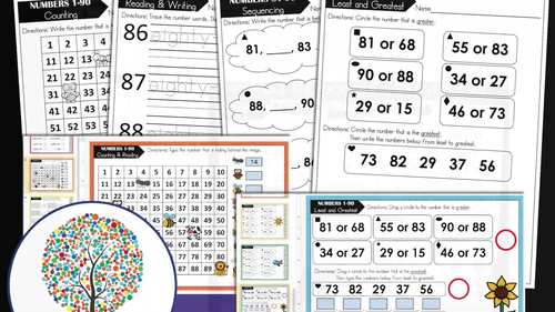 Counting and Writing Numbers 81 to 90 - Printable & Digital - Distance ...