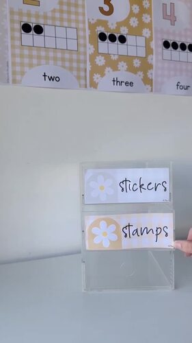 Classroom Supply Labels & Student Name Tags BUNDLE | Daisy Gingham Neutrals