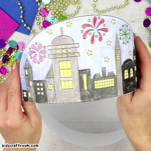 New Year Crowns - New Year's Eve Craft - Party Hats - Firework Craft