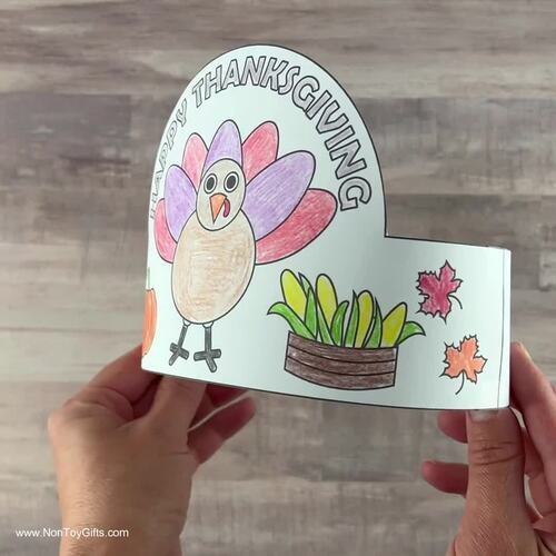 Thanksgiving Headband - Turkey Paper Hat - November Craft - Coloring ...