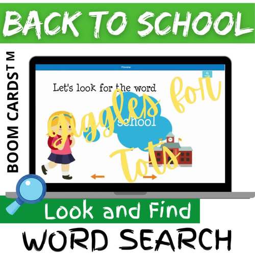 Back to School Vocabulary WORD SEARCH Puzzle Game BOOM CARDS No Print